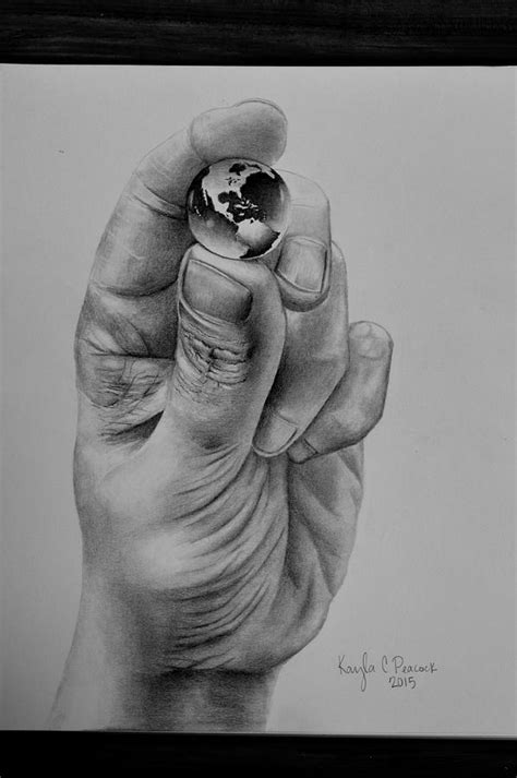 He S Got The Whole World In His Hands Drawing By Kayla Peacock Pixels