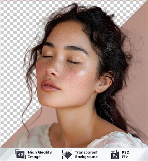 Premium PSD Psd Picture Vertical Biracial Woman With Dark Hair Eyes