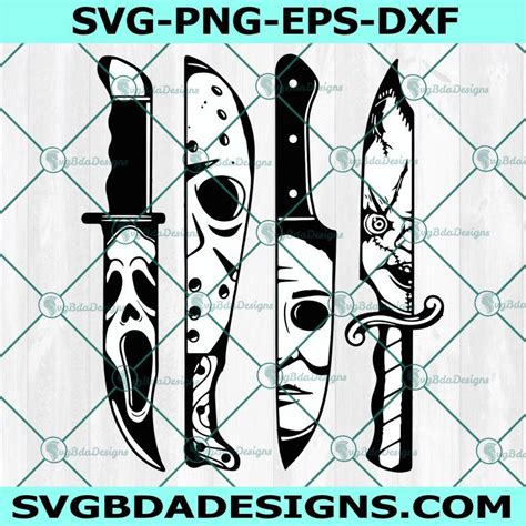 Horror Movie Characters In Knives Svg Michael Myers Svg Jason