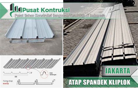 Harga Atap Spandek Kliplok Jakarta Per Meter Jual Per Lembar Promo