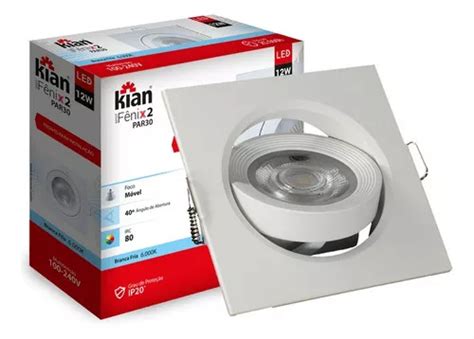 Lámpara cuadrado led Kian SPOT LED QUADRADO 12W EMBUTIR PAR30 color