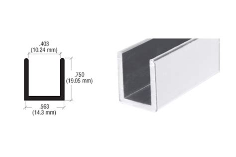 Aluminium Deep U Channel Length 3 65m Shower U Channel