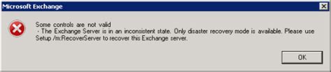 Error Solved Exchange Server Is In Inconsistent State
