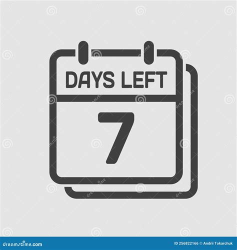 Countdown Daily Page Calendar Icon Days Left Stock Vector