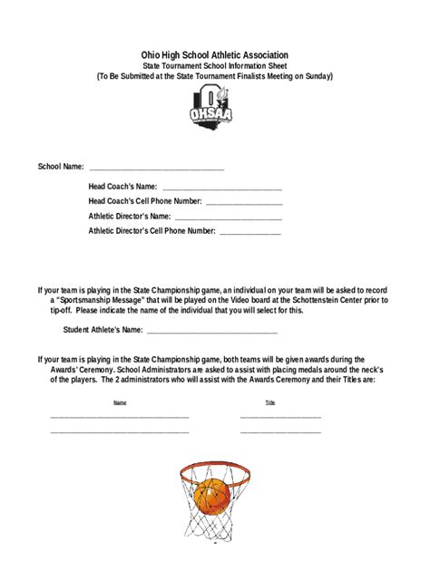 State Tournament School Ination Sheet Doc Template Pdffiller