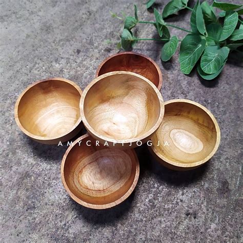 Jual Mangkok Kayu Mahoni Mini 7 Cm Mangkok Kayu Mangkok Masker Mangkok