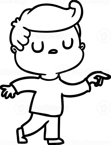 Cartoon Aloof Man Pointing Finger Icon 40828258 PNG