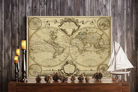 L Isle S 1720 Old World Map Historic Map Antique Style