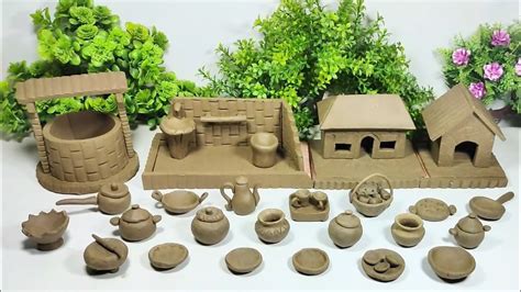DIY How To Make Polymer Clay Miniature House Kitchen Set Bullock Cart