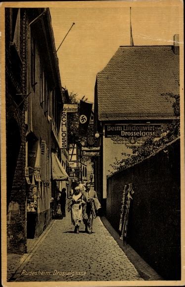 Ansichtskarte Postkarte Rüdesheim am Rhein Partie in akpool de
