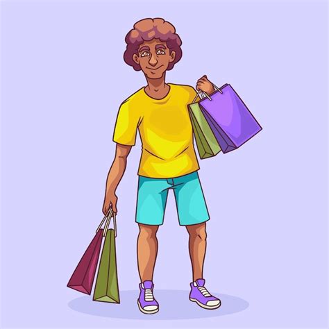 Ilustraci N De Dibujos Animados De Compras Dibujada A Mano Vector Gratis