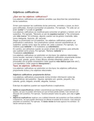 Adjetivos Calificativos PDF