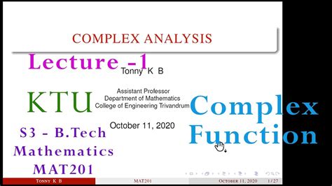 complex analysis complex function lecture 01 youtube