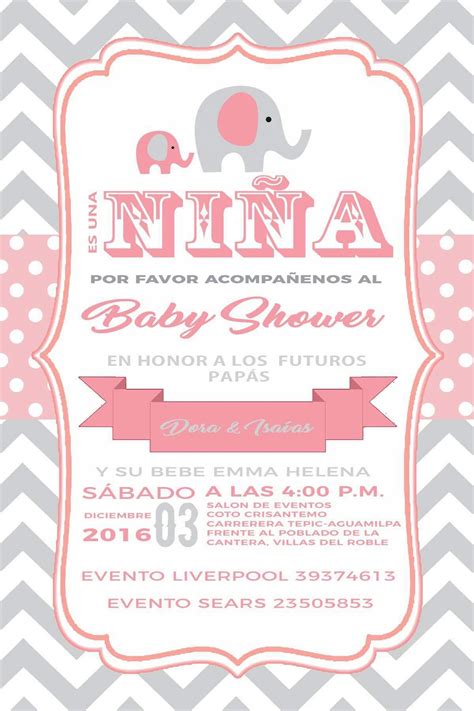 Tarjetas De Baby Shower Para Editar Invitacion Baby shower niña