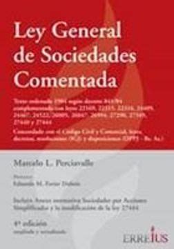 Libro Ley General De Sociedades Comentada De Marcelo Luis Perciavalle