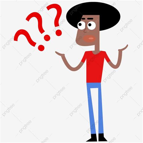A Man Wearing A Hat With Question Marks Above His Head On A White