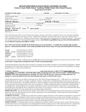 Fillable Online Fcps Registration Form Fairfax County Public Schools