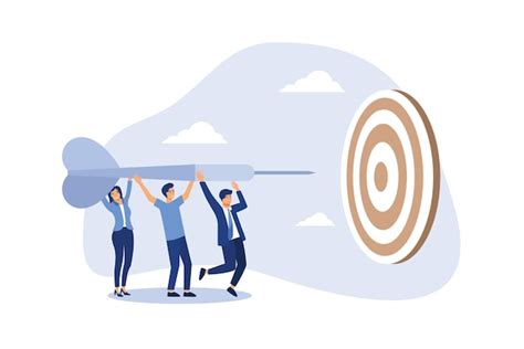 Premium Vector Team Business Goal Teamwork Collaboration To Achieve