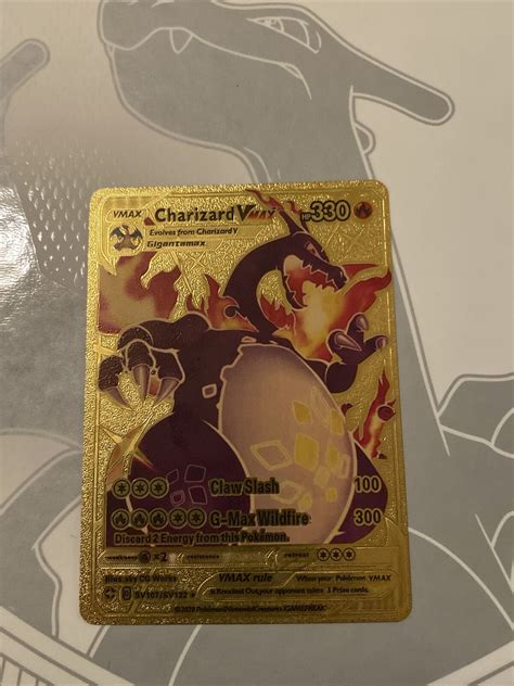 Mavin Pokemon Charizard VMAX Gigantamax Gold Foil Card SV107 SV122