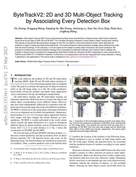 Bytetrackv D And D Multi Object Tracking By Associating Every