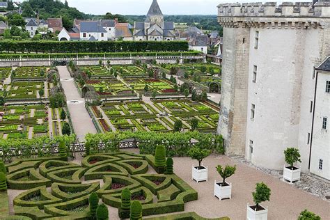 Fundo Castelo De Villandry E Seus Majestosos Jardins No Vale Do Loire