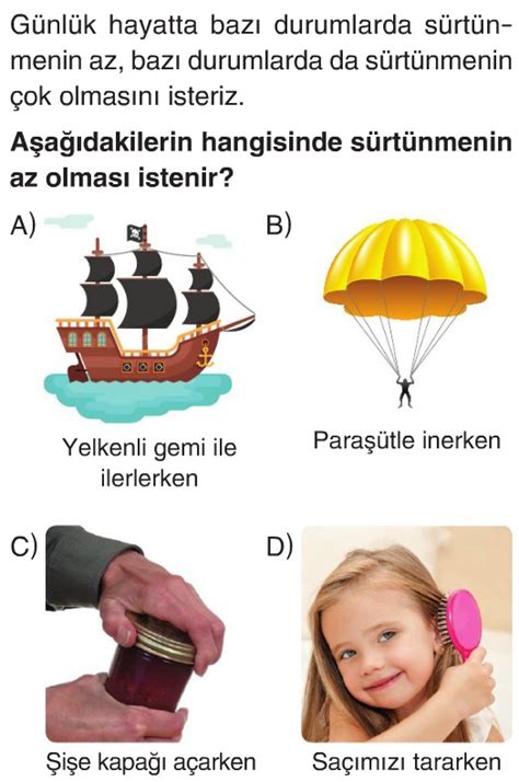 Sürtünme Kuvveti Test Çöz 5 Sınıf Fen Bilimleri Testleri Yeni Nesil