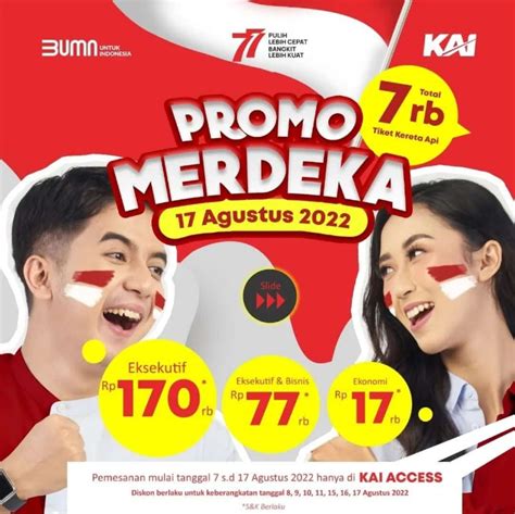 Peringati HUT Ke 77 RI KAI Sediakan 7 000 Tiket Promo Metro Jateng
