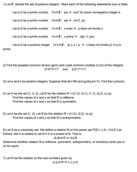 solved 1 let z denote the set of positive integers mark
