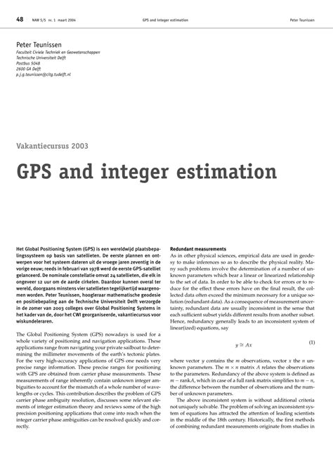pdf gps and integer estimation