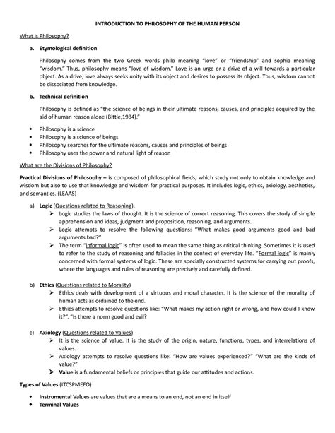 iphp q1 module 1 reviewer introduction to philosophy of the human person what is philosophy a