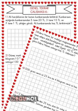Matematik Dersi Genel Tekrar Ç Eduhol Etkinlik İndir Oyun Oyna