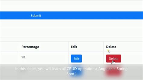 part 5 delete record from database using id crud operation in spring boot angular youtube