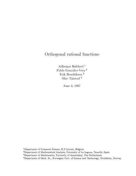 pdf orthogonal rational functions