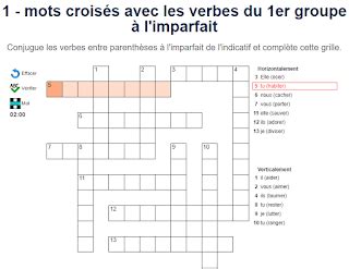 mots croisés conjugaison ce2 imprimer
