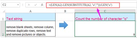 how to count the number of times a character word appears in a cell