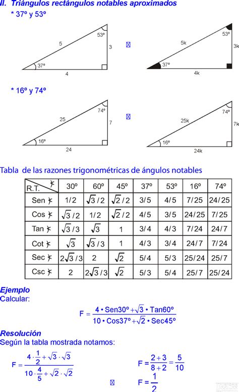Razones Trigonométricas de Ángulos Agudos Explicaciones y Ejercicios