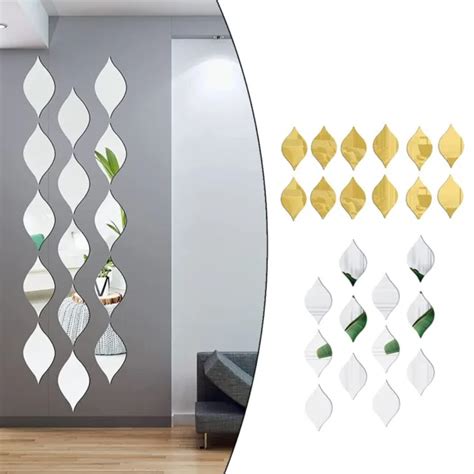 AUTOCOLLANT MURAL MIROIR Acrylique Avec Effet 3D Ajouter Une Touche