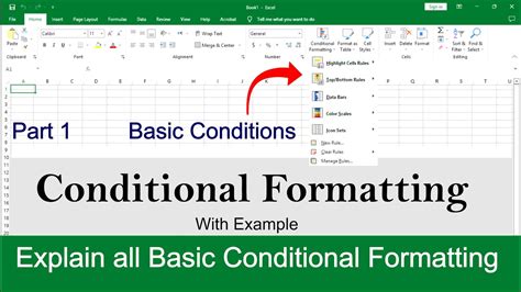 microsoft excel conditional formatting part 1 youtube