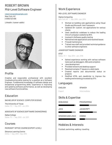 The Best Software Engineer Cv R Sum Examples