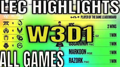 Lec Highlights All Games W D Week Day Youtube