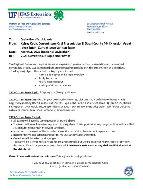 Fillable Online Duval County 4 H Summer Camps UF IFAS Extension Fax