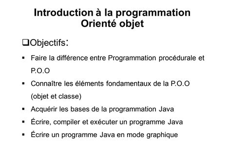SOLUTION Cours 1 Introduction A La Programmation Orient Objet Studypool