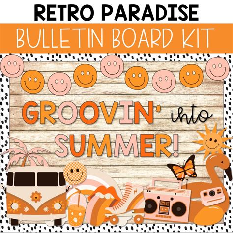 Retro Paradise Summer Bulletin Board Decor Boho Retro Classroom Decor