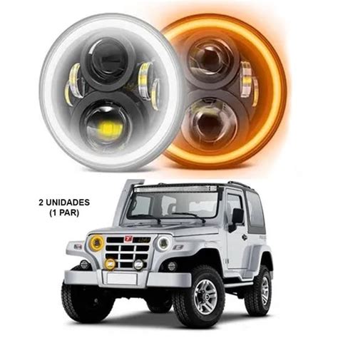 Par Farol Led Angel Eyes Defender Jeep Troller Fusca Kombi Ray X