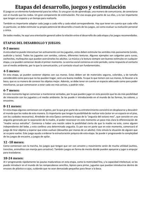 Etapas Del Desarrollo Celeste Codutti Udocz