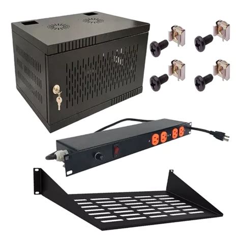 Rack Gabinete Ru Pared Con Bandeja Y Multitoma Servicio Cuotas