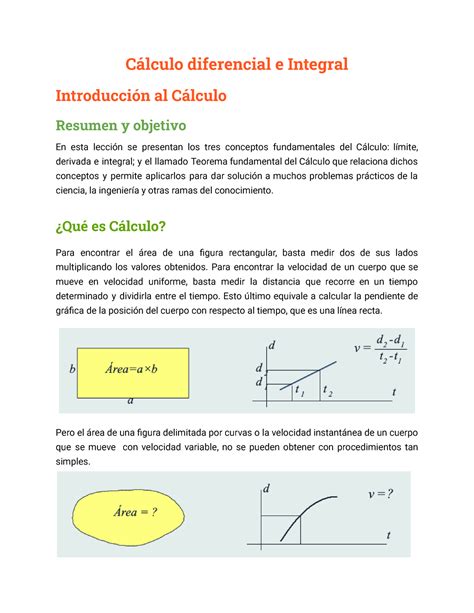 Introducción al Cálculo Cálculo diferencial e Integral Introducción