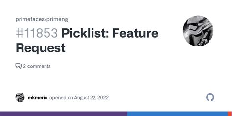 Picklist Feature Request Issue Primefaces Primeng Github