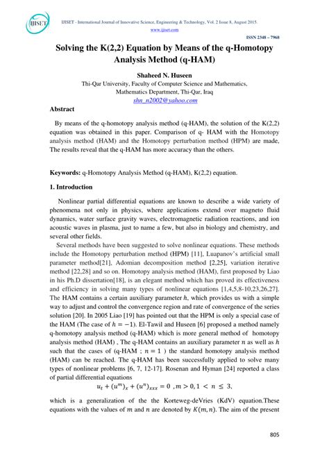 pdf solving the k 2 2 equation by means of the q homotopy analysis method q ham