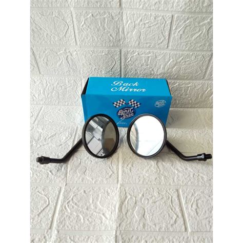 Jual Spion Retro Klasik Bulat Black Tangkai Pendek Model Vespa Kaca